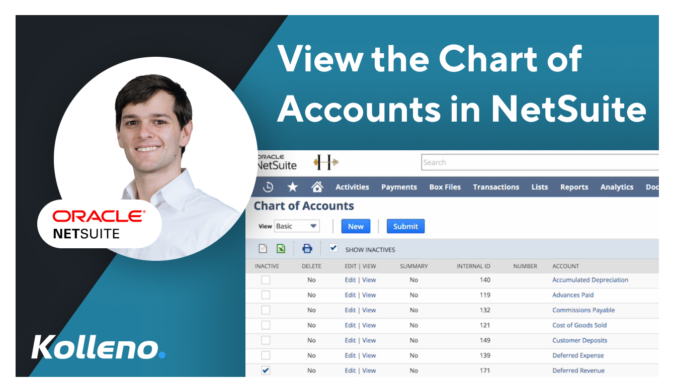 NetSuite Tutorial | How to View the Chart of Accounts in NetSuite? | Kolleno